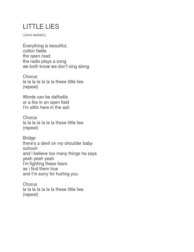 Little Lies | PDF | Language Arts & Discipline | Poetry