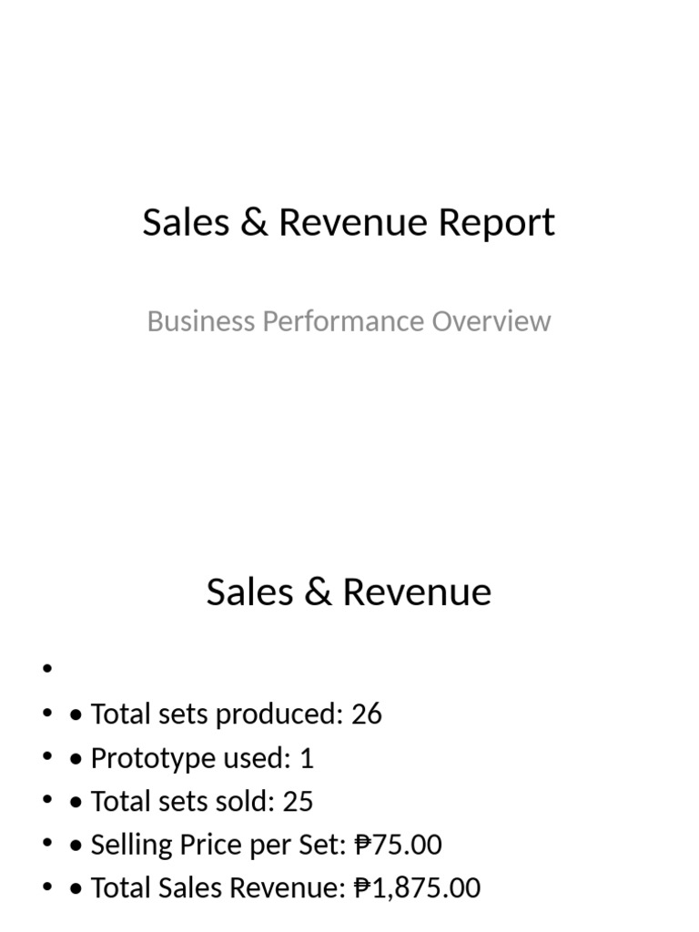 Sales and Revenue Report | PDF