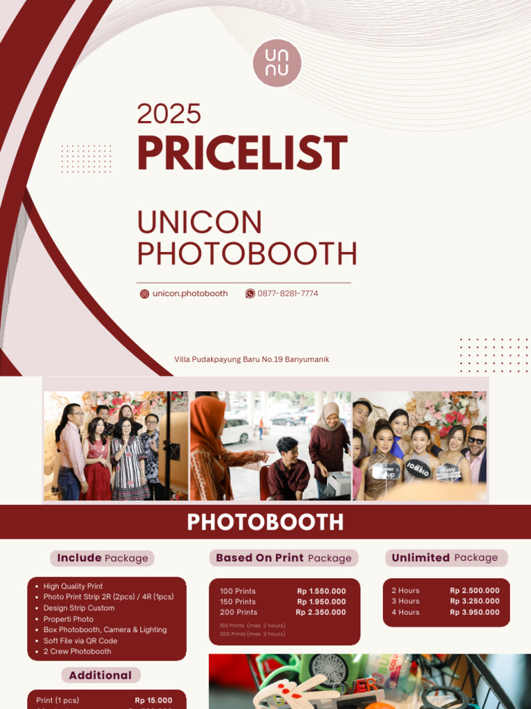 Daftar Harga Photobooth Unicon | PDF