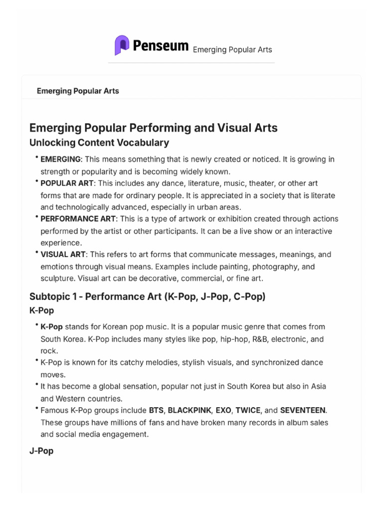 Emerging Popular Arts | PDF