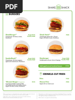 Menu Shake Shack | PDF | Hamburgers | Food Industry