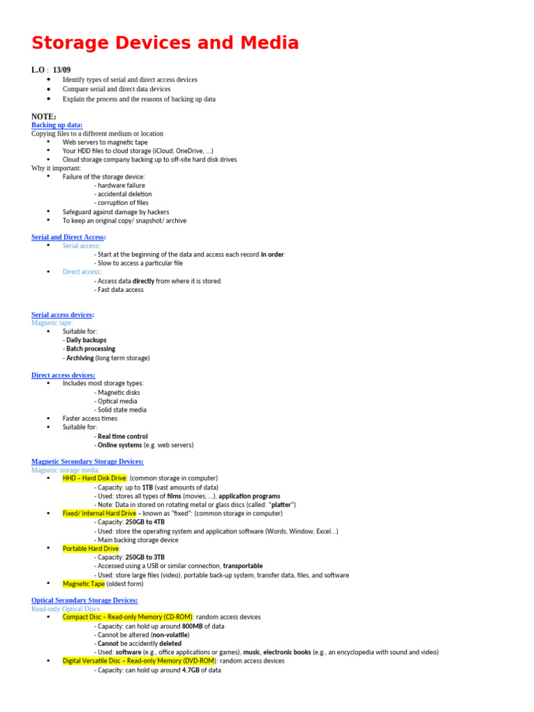 CH 3 (Storage Devices and Media) | PDF | Computer Data Storage | Dvd