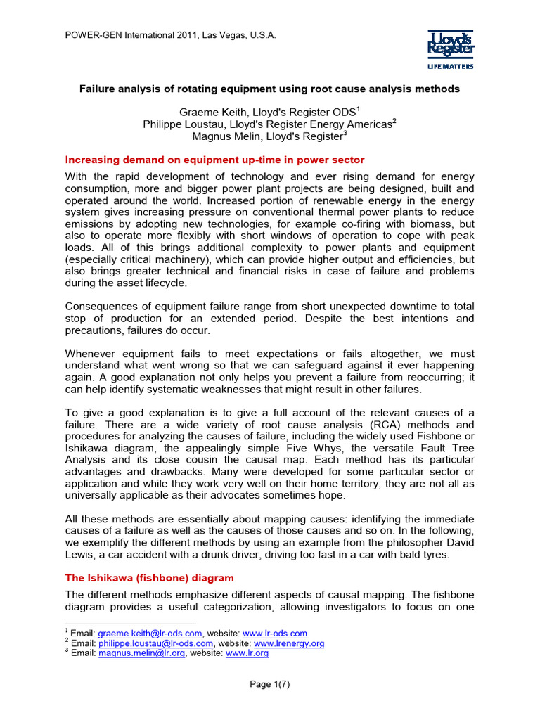Rotating Equipment Failure Analysis | PDF | Causality