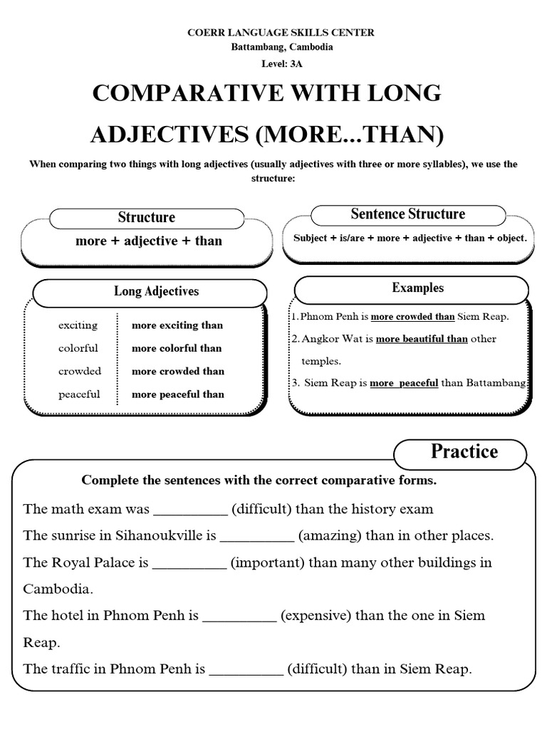 Long Adjectives in Comparative Grammar | PDF | Fireworks