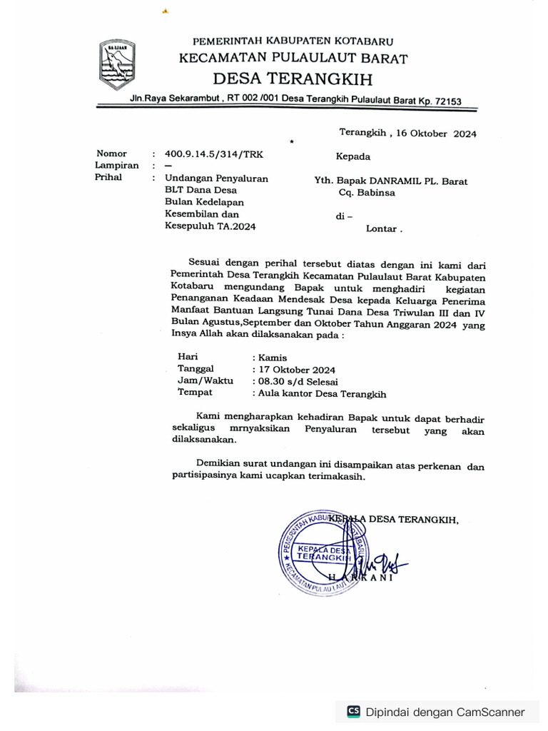 Surat Undangan DANRAMIL | PDF