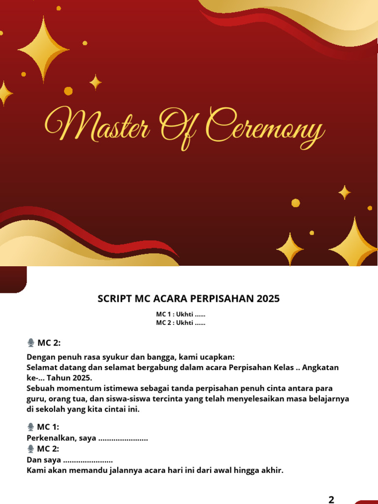 Skrip MC Acara Perpisahan 2025 | PDF