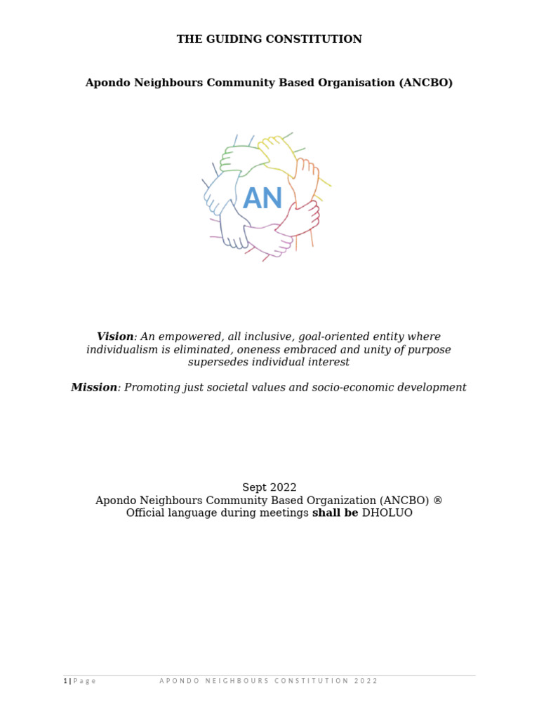 Apondo Neighbours Constitution | PDF | Loans | Banks