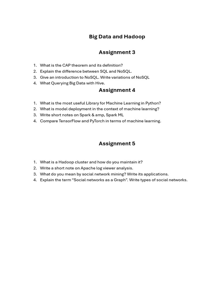 BDH Assignmemt 3, 4 and 5 | PDF