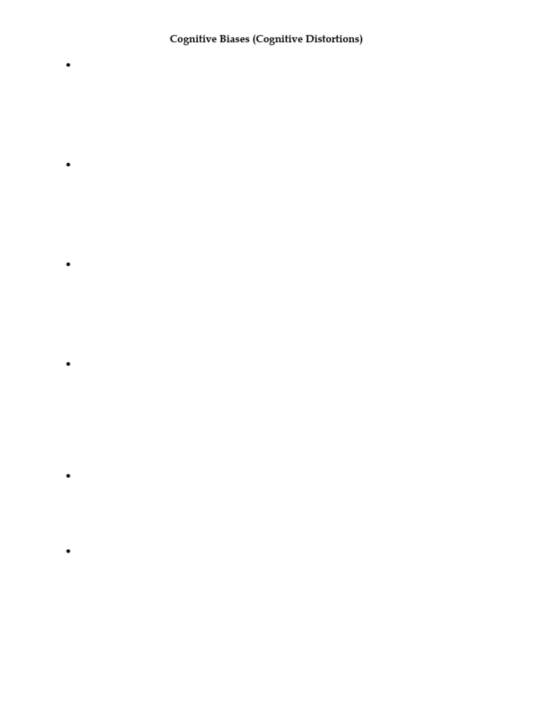 Cognitive Distortions Handout | PDF | Thought | Mental Processes