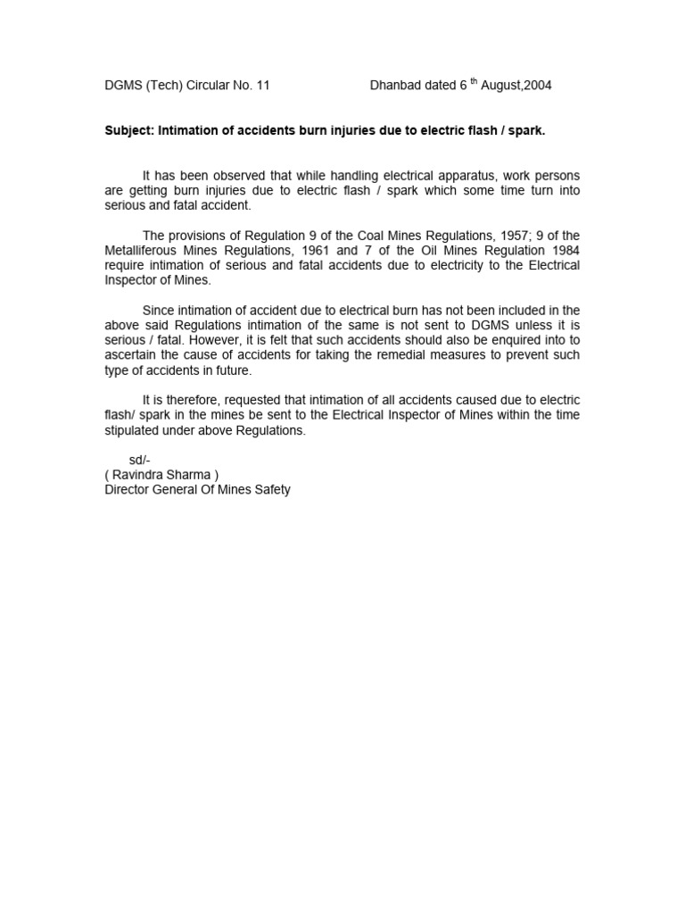 Intimation of Electrical Accident | PDF