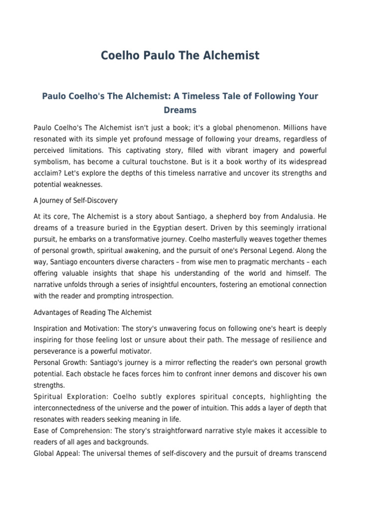 Coelho Paulo The Alchemist | PDF