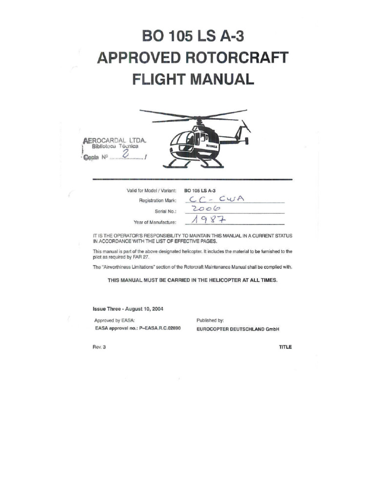 BO 105 LS A-3 Flight Manual Overview | PDF
