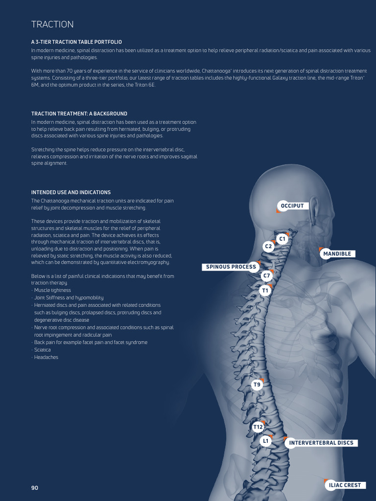 Traction Treatment Equipment Guide | PDF | Electromyography | Human Anatomy