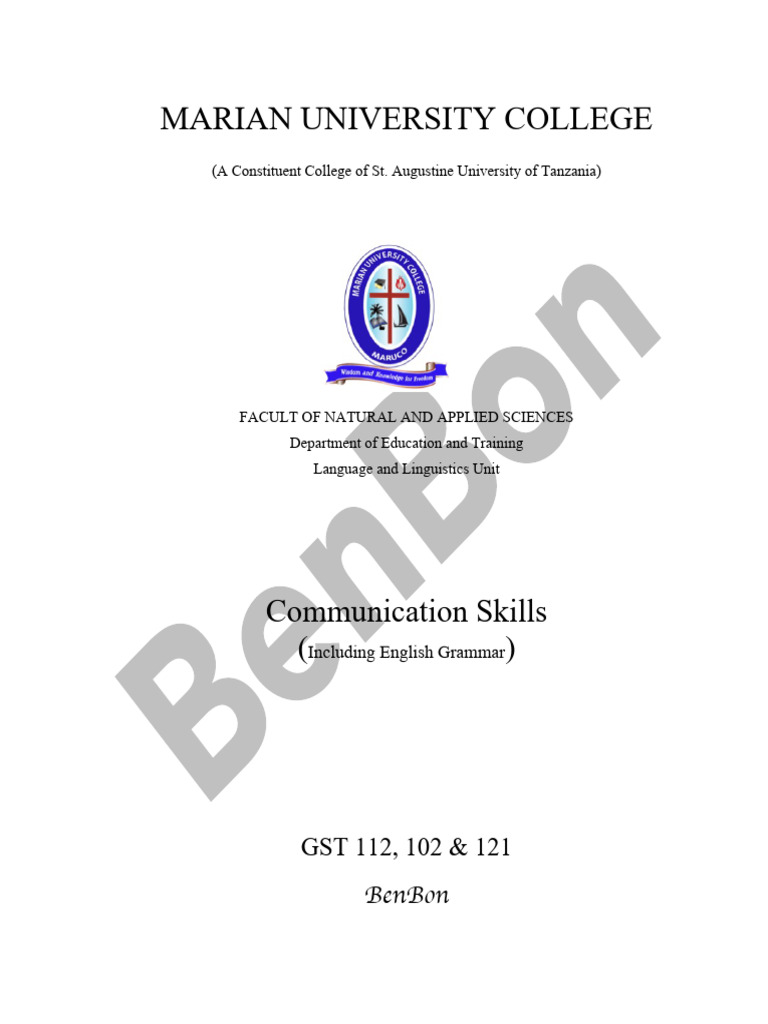 Marian University College: Communication Skills | PDF | Communication ...