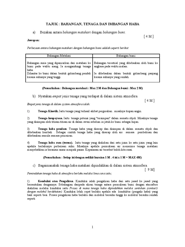 Sistem Atmosfera PBS 02 - Bahangan - Tenaga Dan Imbangan Haba | PDF
