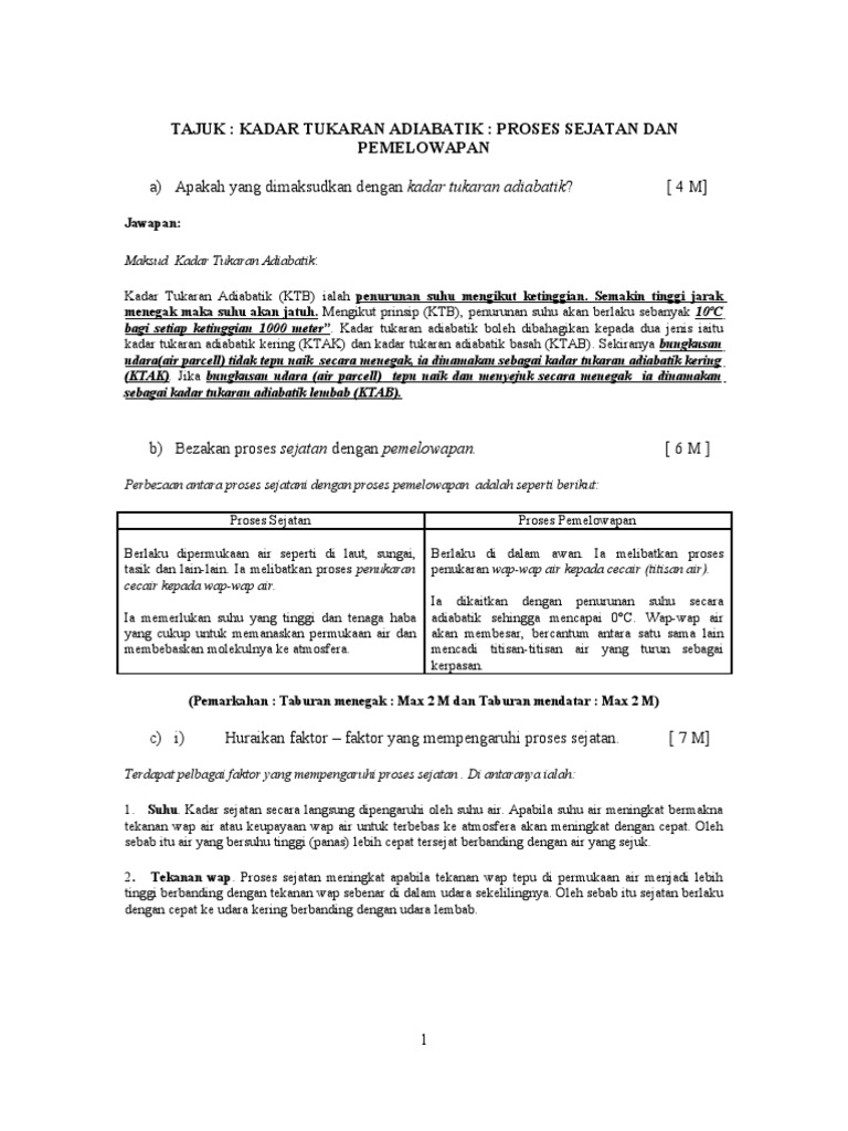 Sistem Atmosfera PBS 04 - Adiabatik - Proses Sejatan Dan Pemelowapan | PDF