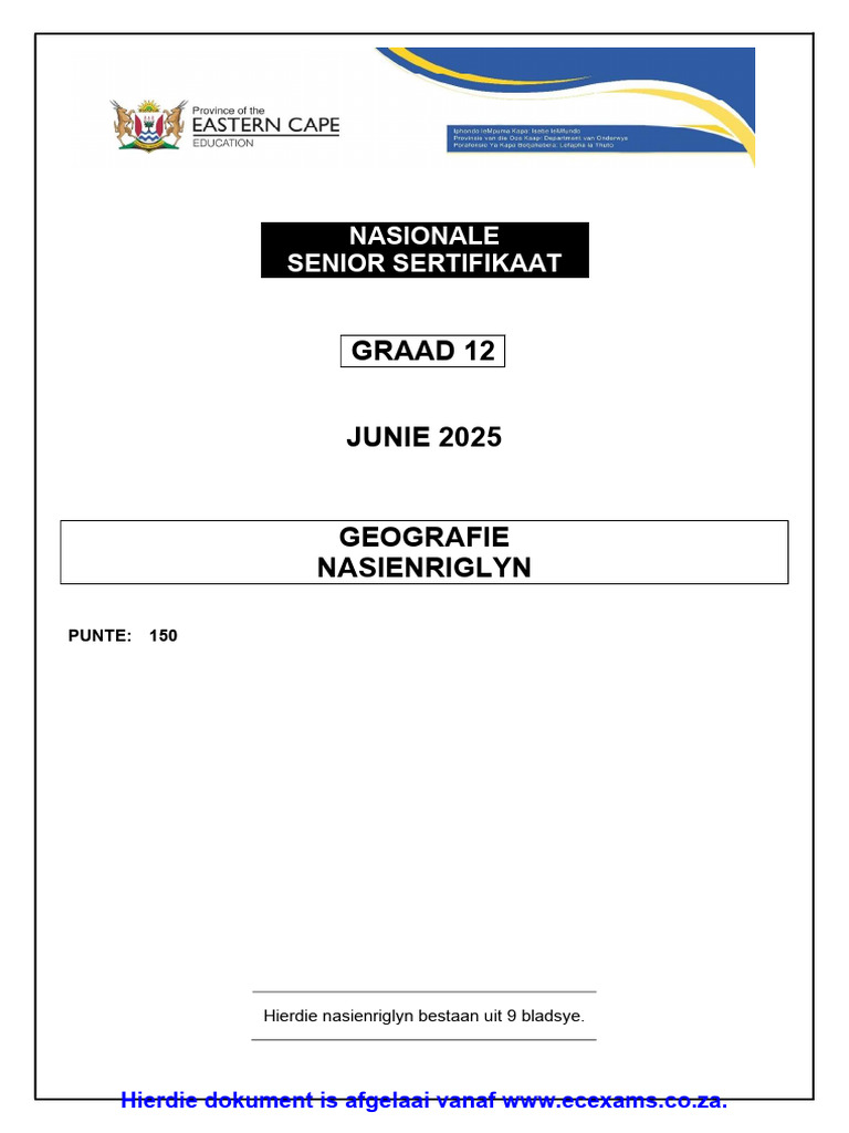 Geography Memo Afr - Watermark | PDF