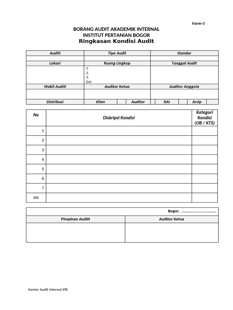 Form Contoh Deskripsi AMI | PDF