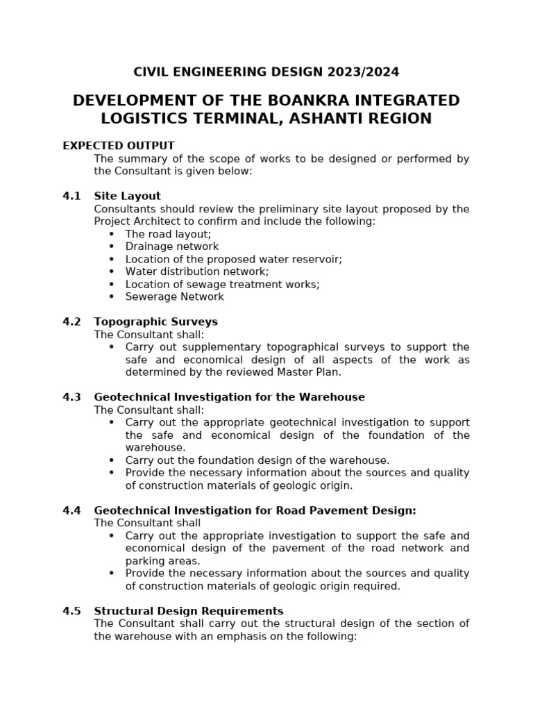 Expected Output - Civil Engineering Design 2024 | PDF | Waste | Road