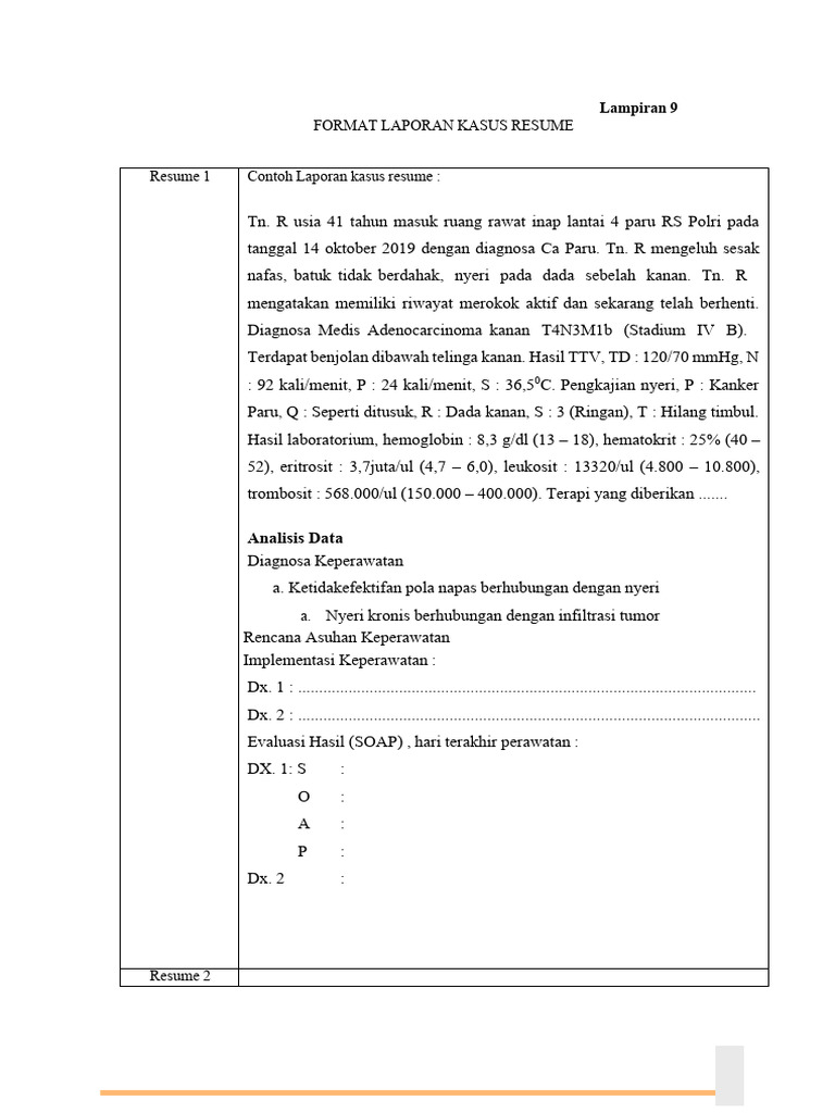 Format Kasus Resum | PDF