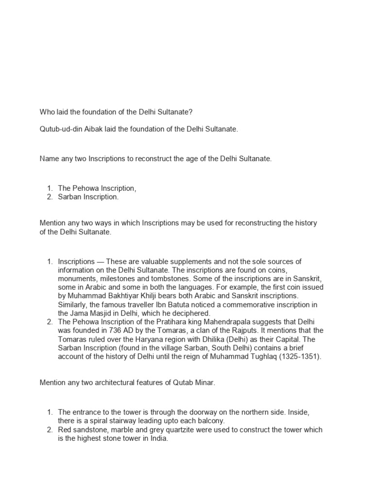 Selina Concise History Solutions Class 9 Chapter 9 The Delhi Sultanate ...