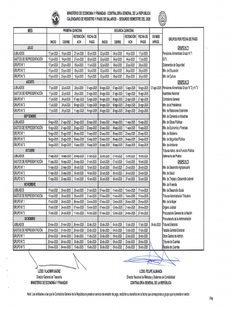 Calendario 2do Sem 2025 | PDF