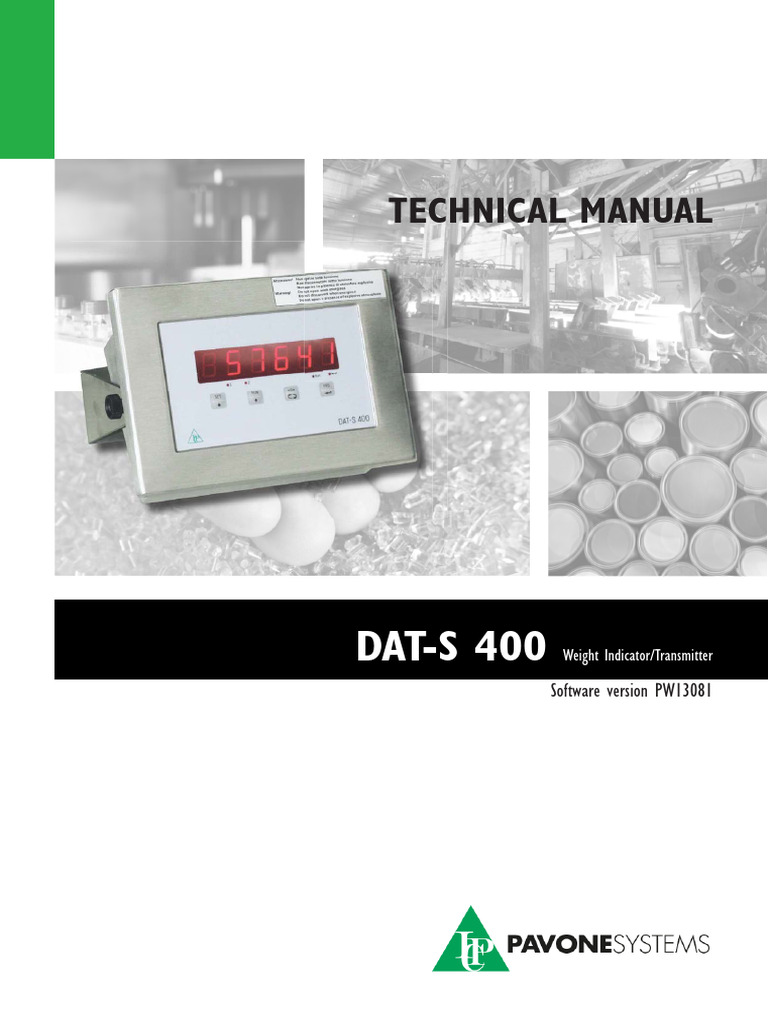 DAT-S 400 Weight Indicator Manual | PDF | Power Supply | Computer Network