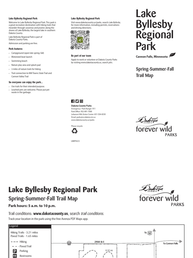 Lake Byllesby Park Features & Map | PDF | Landscape | Outdoor Recreation