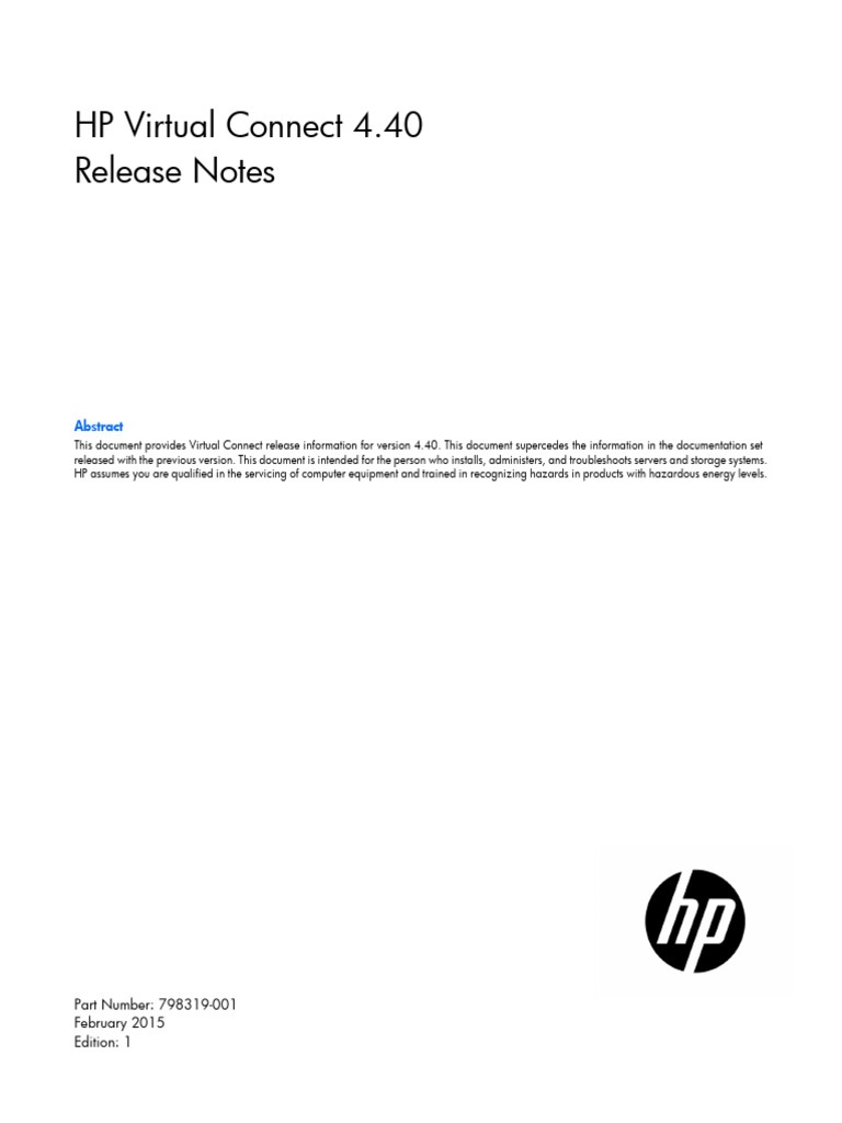 HP Virtual Connect 4.40 Release Notes | PDF | Visual Cortex | Network ...