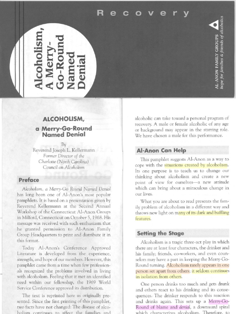 Al-Anon - Brochure - Denial Merry Go Round | PDF | Alcoholism ...