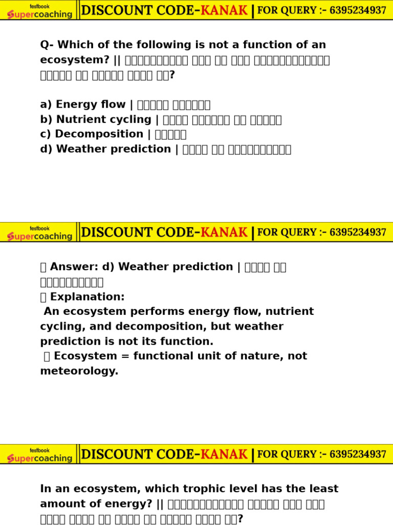 Ecosystem Questions | PDF