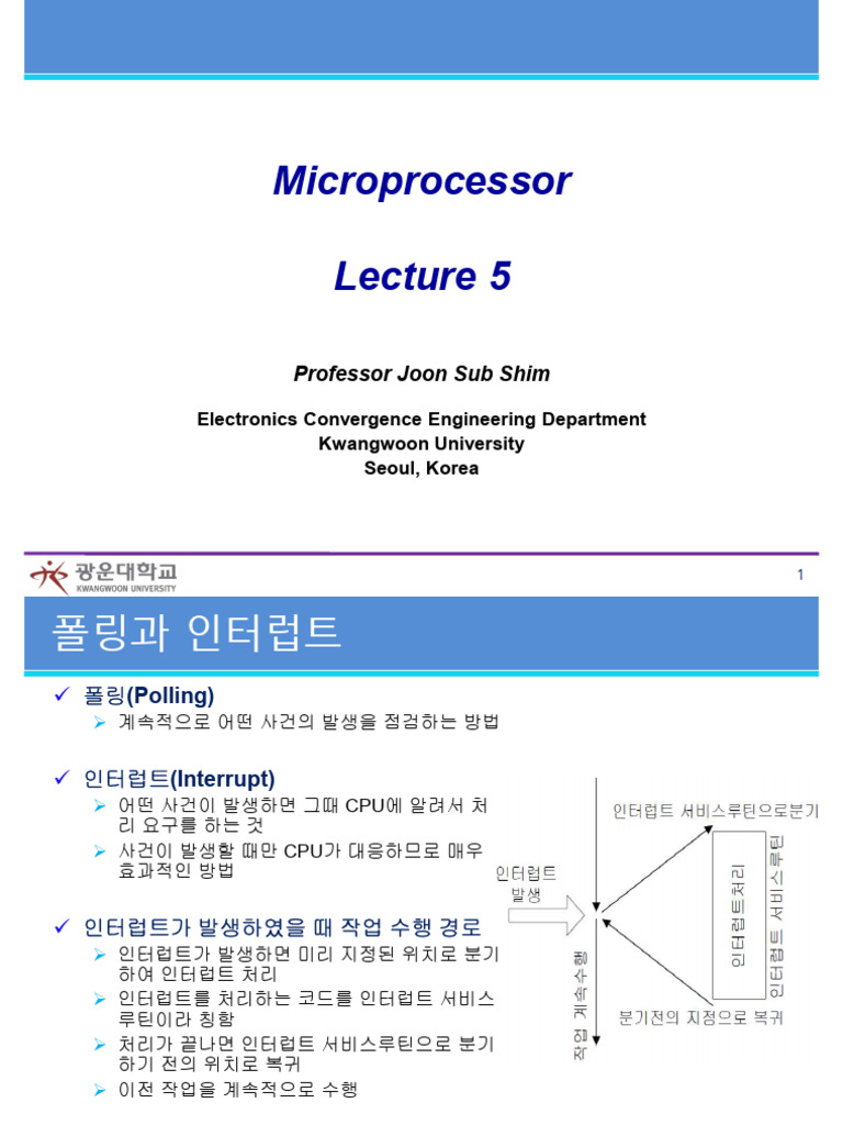 Microprocessor Lecture 5 Interrupt | PDF