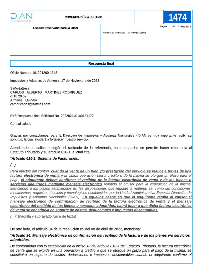 Dian Acuse Facturas | PDF