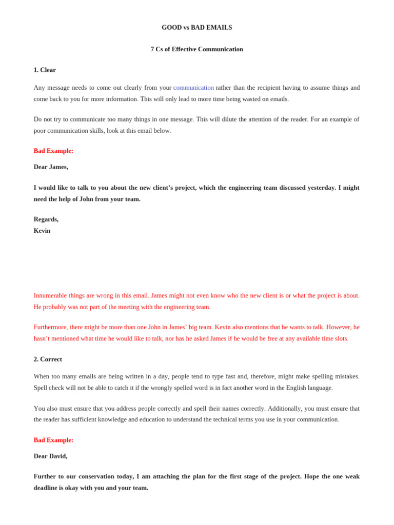 7 Cs of Effective Communication Mckinsey Worksheet | PDF ...