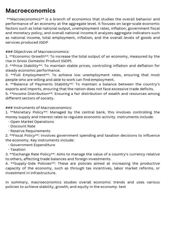 Macroeconomics 20240930 233644 0000 | PDF | Cost Of Living | Fiscal Policy