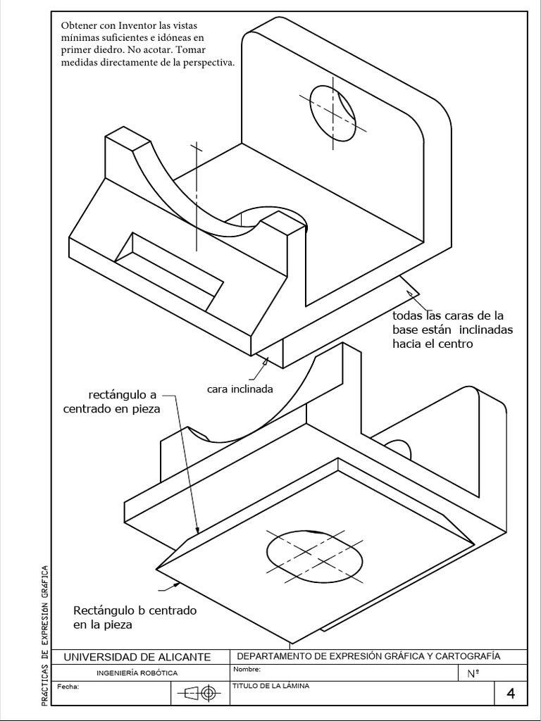 Vistas en Primer Diedro con Inventor | PDF