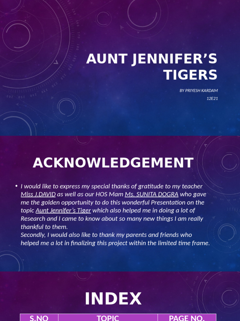 Aunt Jennifer's Tiger | PDF | Poetry