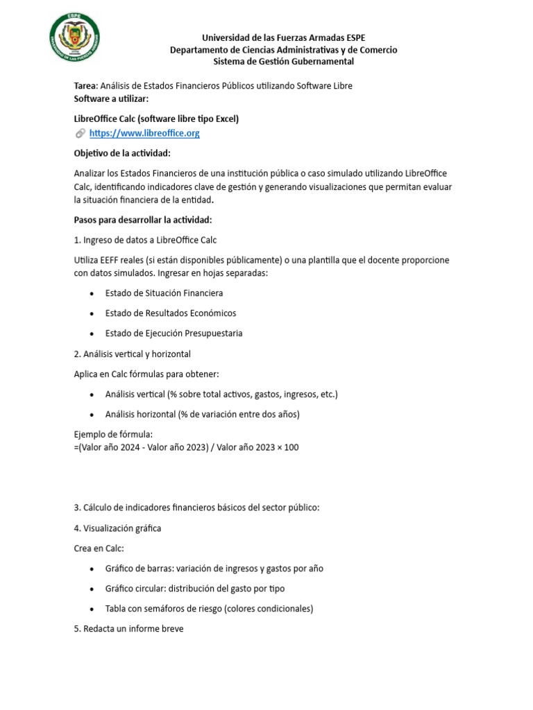 Análisis de Estados Financieros Públicos Utilizando Software Libre | PDF