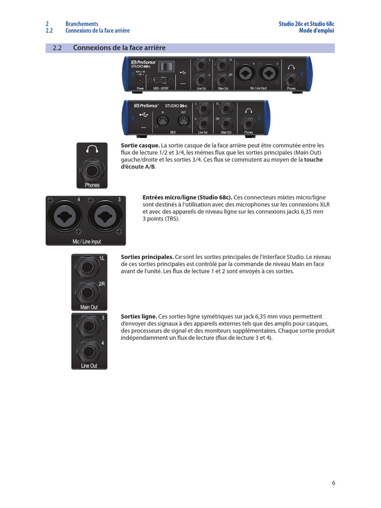 Carte Son Presonus-Studio-26c p06 | PDF