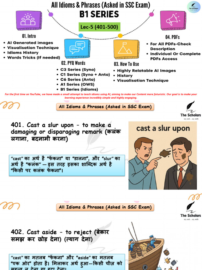 5 Idioms & Phrases (401-500) | PDF