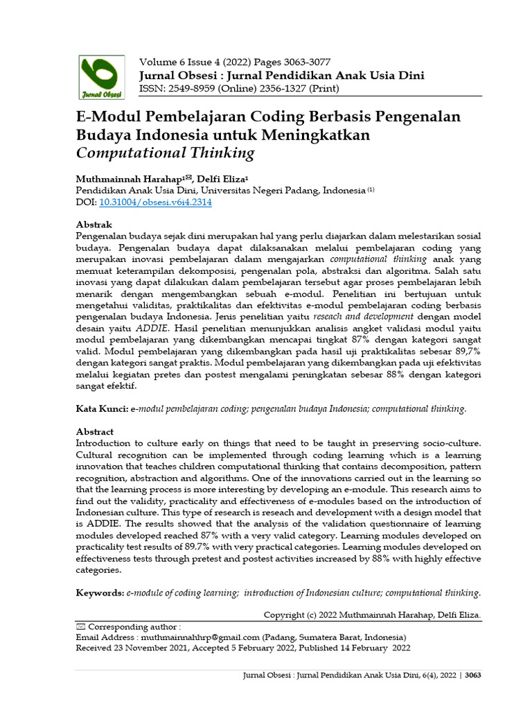 E-Modul Pembelajaran Coding Berbasis Pengenalan Bu | PDF