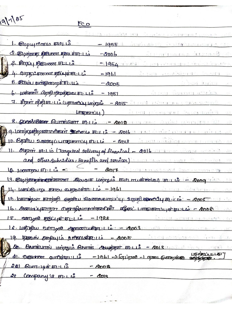 TNPSC, TNUSRB Classnotes - 19-07-2025 - Economics | PDF