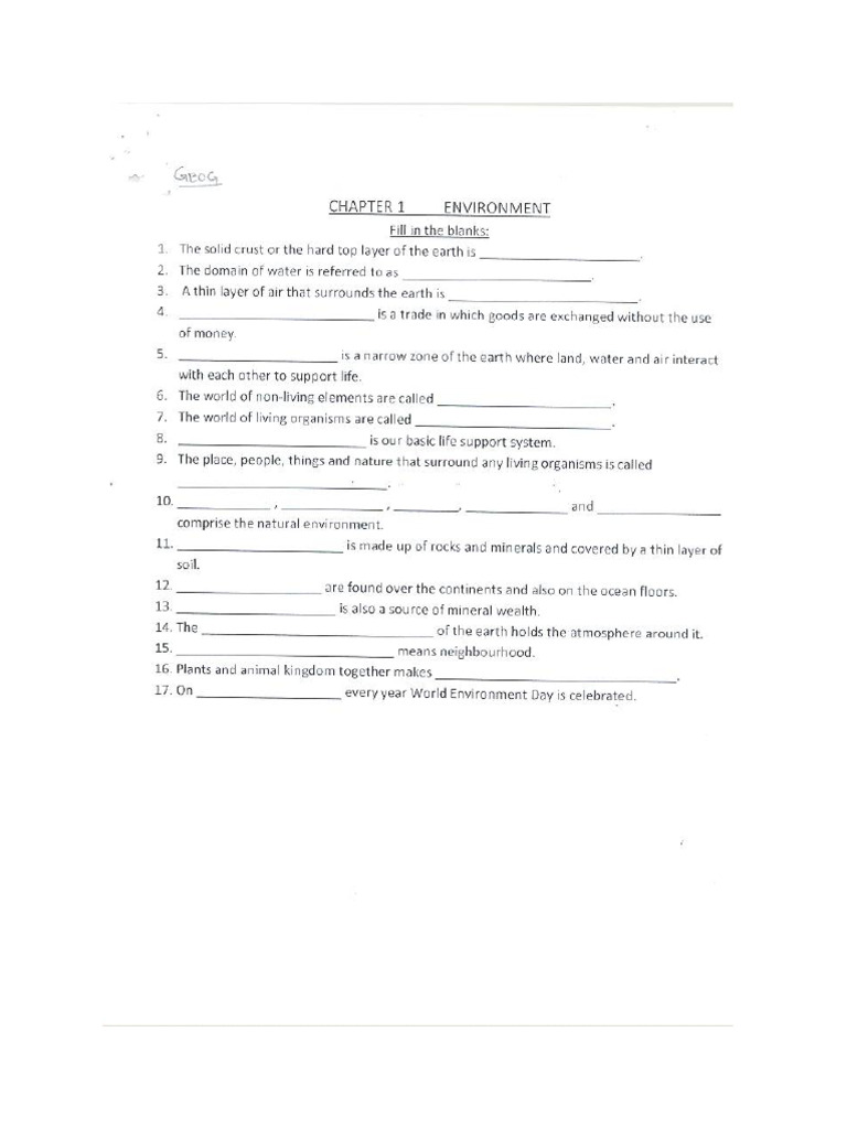 CBSE Class 7 Geography - Environment | PDF