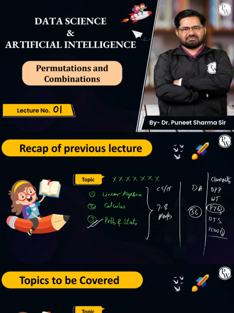 Permutations and Combinations 01 - Class Notes | PDF
