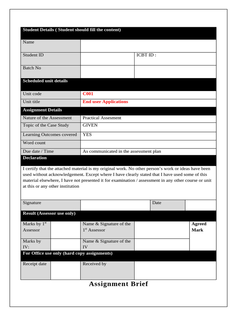 C001-Office Assignment - ICBT Campus | PDF | Databases | Information