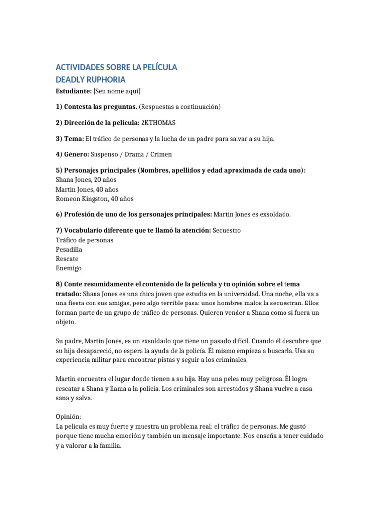 Actividad Deadly Ruphoria | PDF