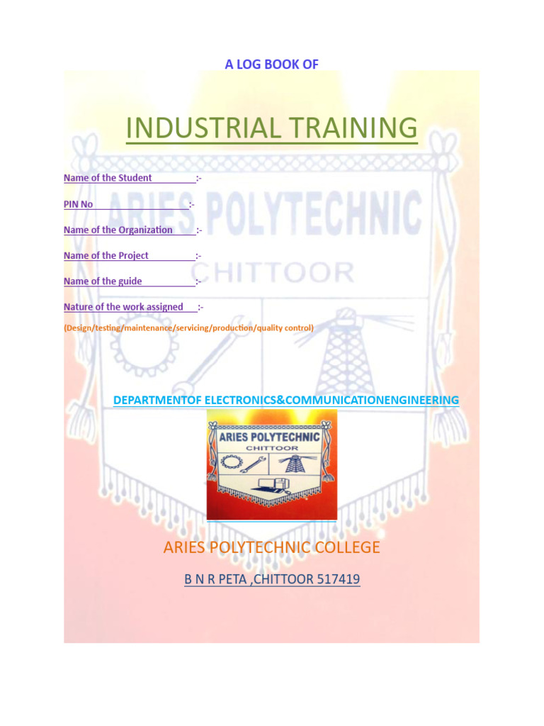 Industrial Training Log Book Template | PDF