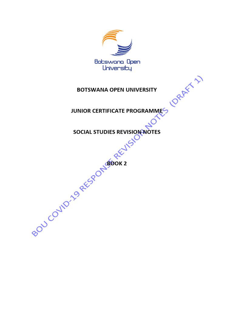Botswana JCE Social Studies Revision | PDF | Marriage | Husband