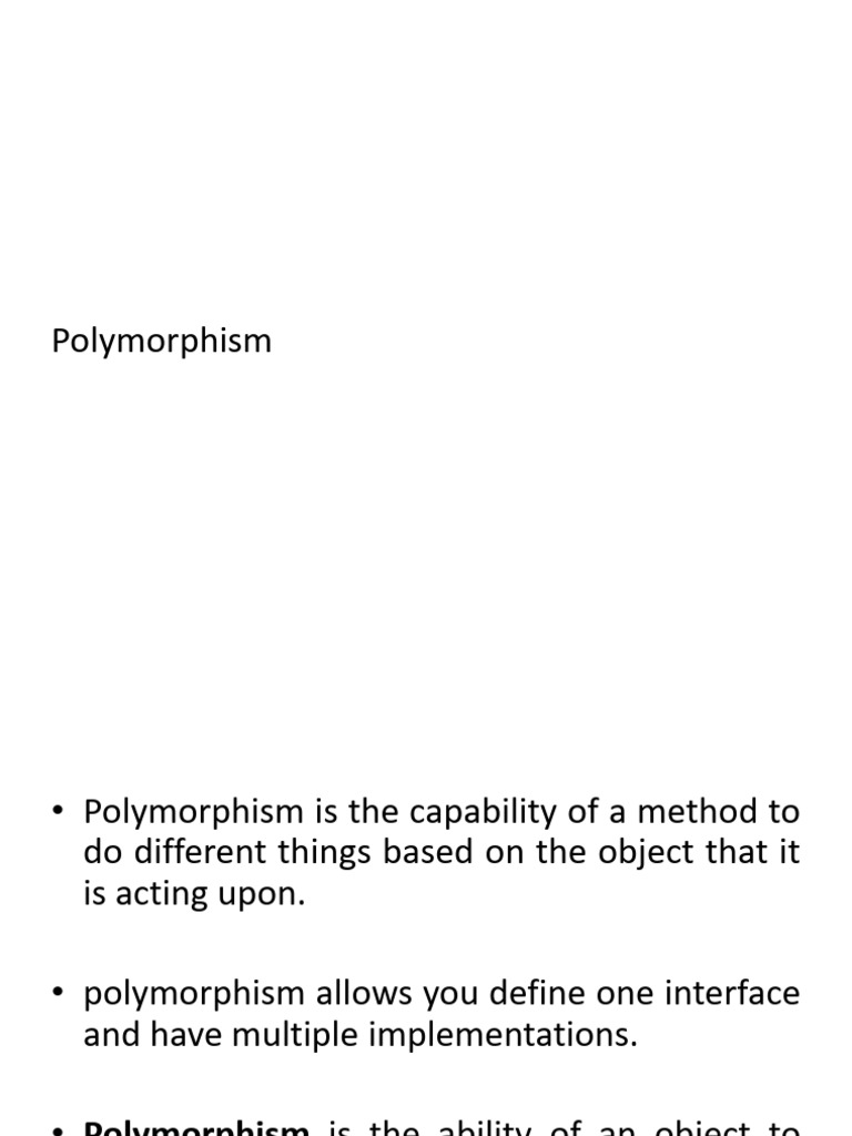 Notes On Polymorphism Static Abstract Final Method Overriding Pdf Method Computer