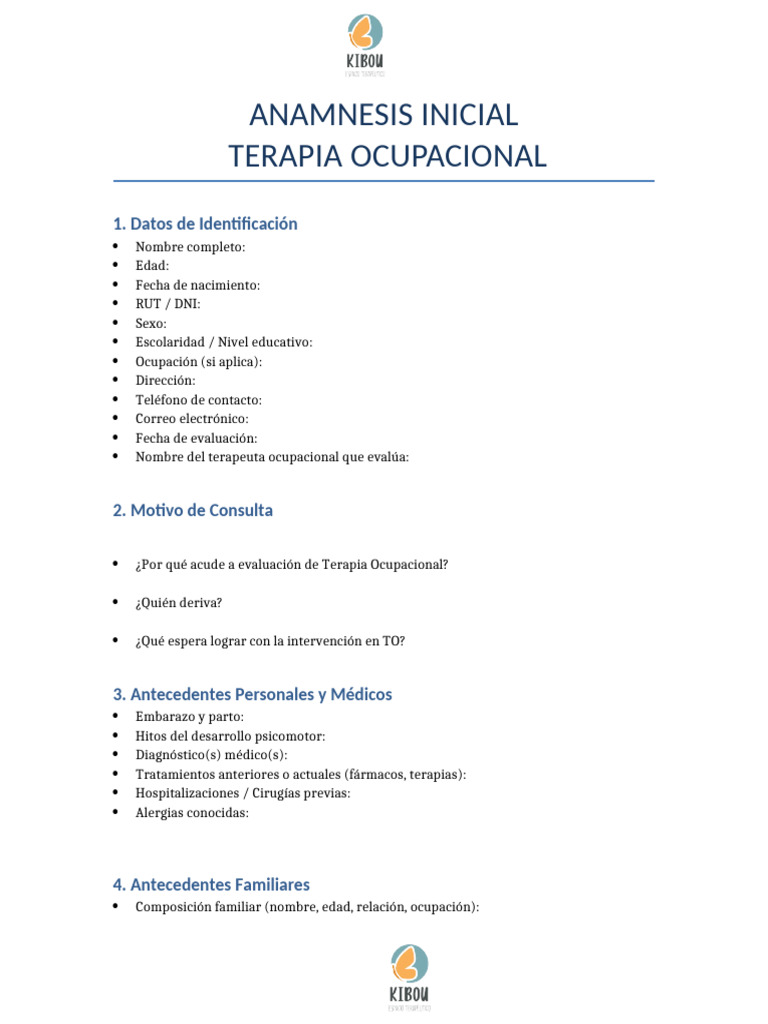 Anamnesis TO Completa | PDF